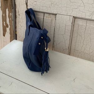 Isaac Mizrahi | Bags | Isaac Mizrahi Blue Leather Purse | Poshmark